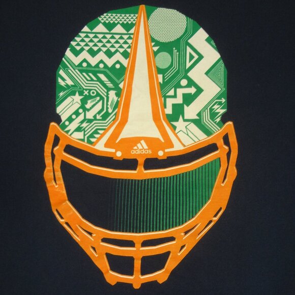 adidas | Shirts | Adidas Miami Hurricanes Football Helmet Blue Large ...